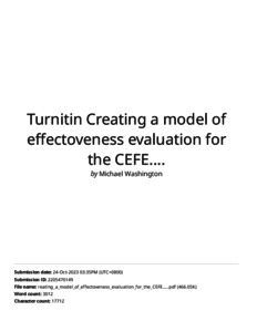 Turnitin Creating a model of effectoveness evaluation for the CEFE ...